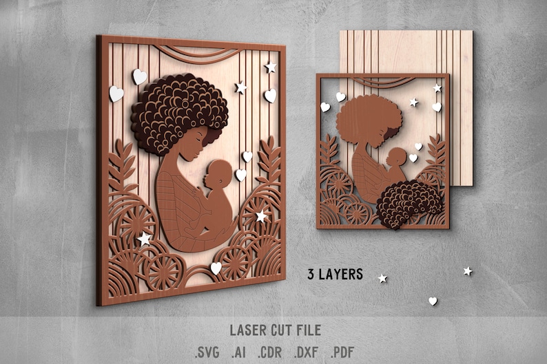 Mom and Child SVG. Laser Cut File for Glowforge. Mother With Baby - Etsy