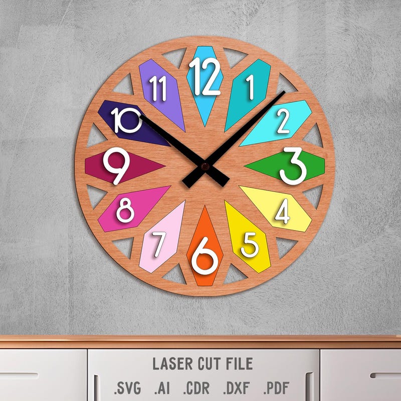 Rainbow Wall Clock - Etsy