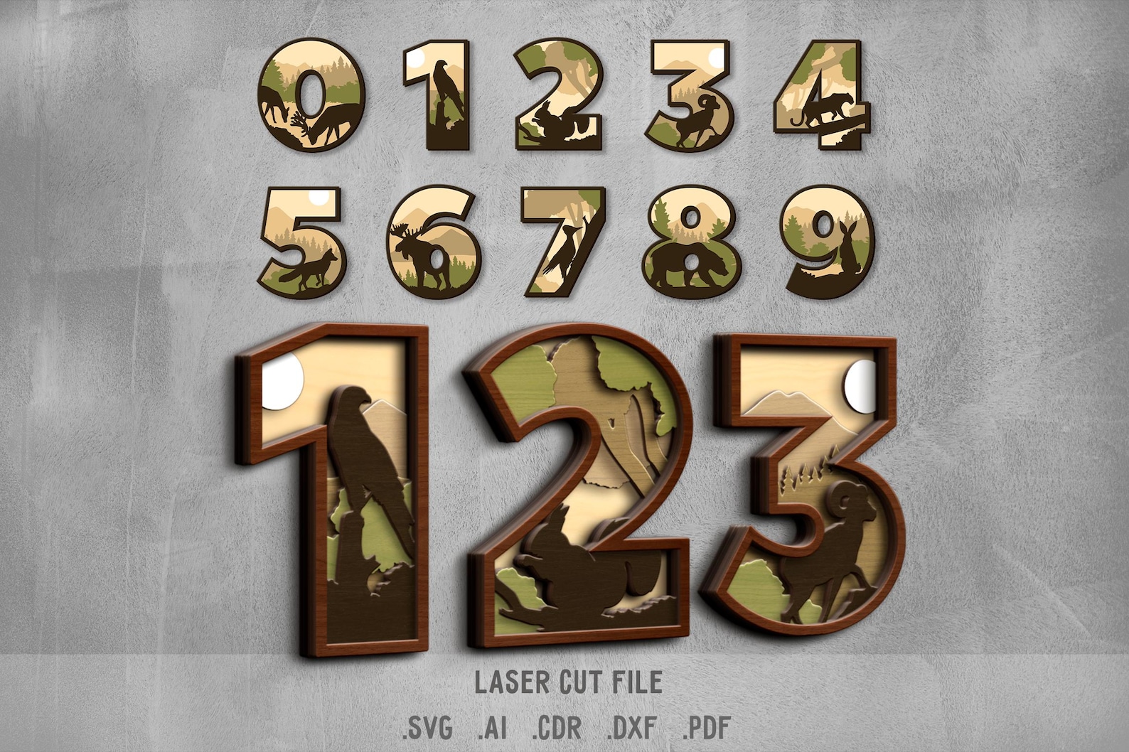 Nature Alphabet Numbers SVG. Laser Cut File for Glowforge. Forest ...