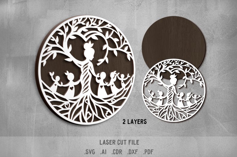 Mother Tree SVG Bundle. Laser Cut File for Glowforge. Family, Mother's ...