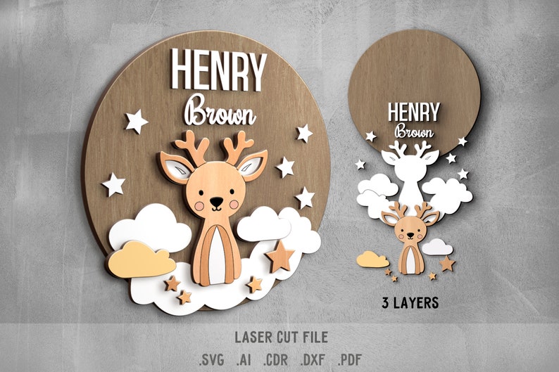 Baby Name Sign SVG Bundle. Laser Cut File for Glowforge. Cute Animals ...