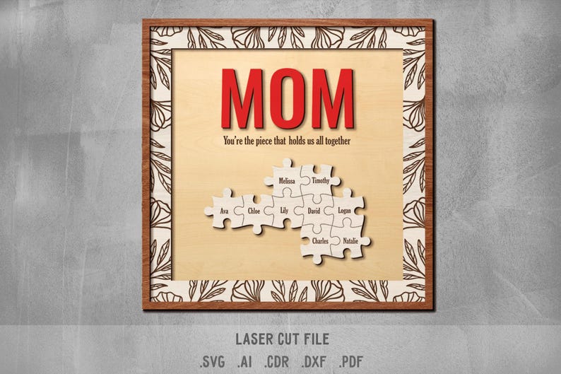 Family Puzzle Bundle SVG. Laser Cut File for Glowforge. Family Tree ...