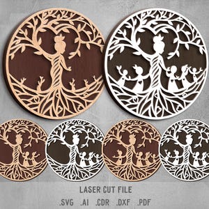 Mother Tree SVG Bundle. Laser Cut File for Glowforge. Family, Mother's ...