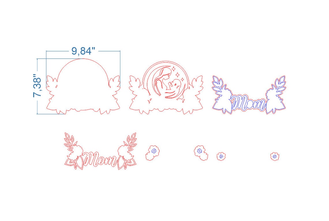 Mom and Child SVG Bundle. Laser Cut File for Glowforge. Mother With ...