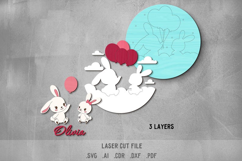 Baby Name Sign SVG Bundle. Laser Cut File for Glowforge. Fox, Rocket ...