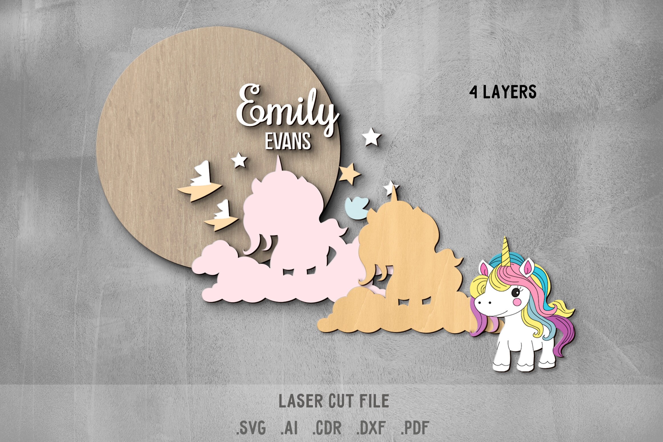 Baby Name Sign SVG Bundle. Laser Cut File for Glowforge. Cute Animals ...