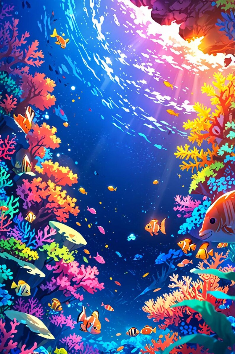Coral Scenery Art to Awe and Inspire, Matte Wall Art Print, Ocean ...