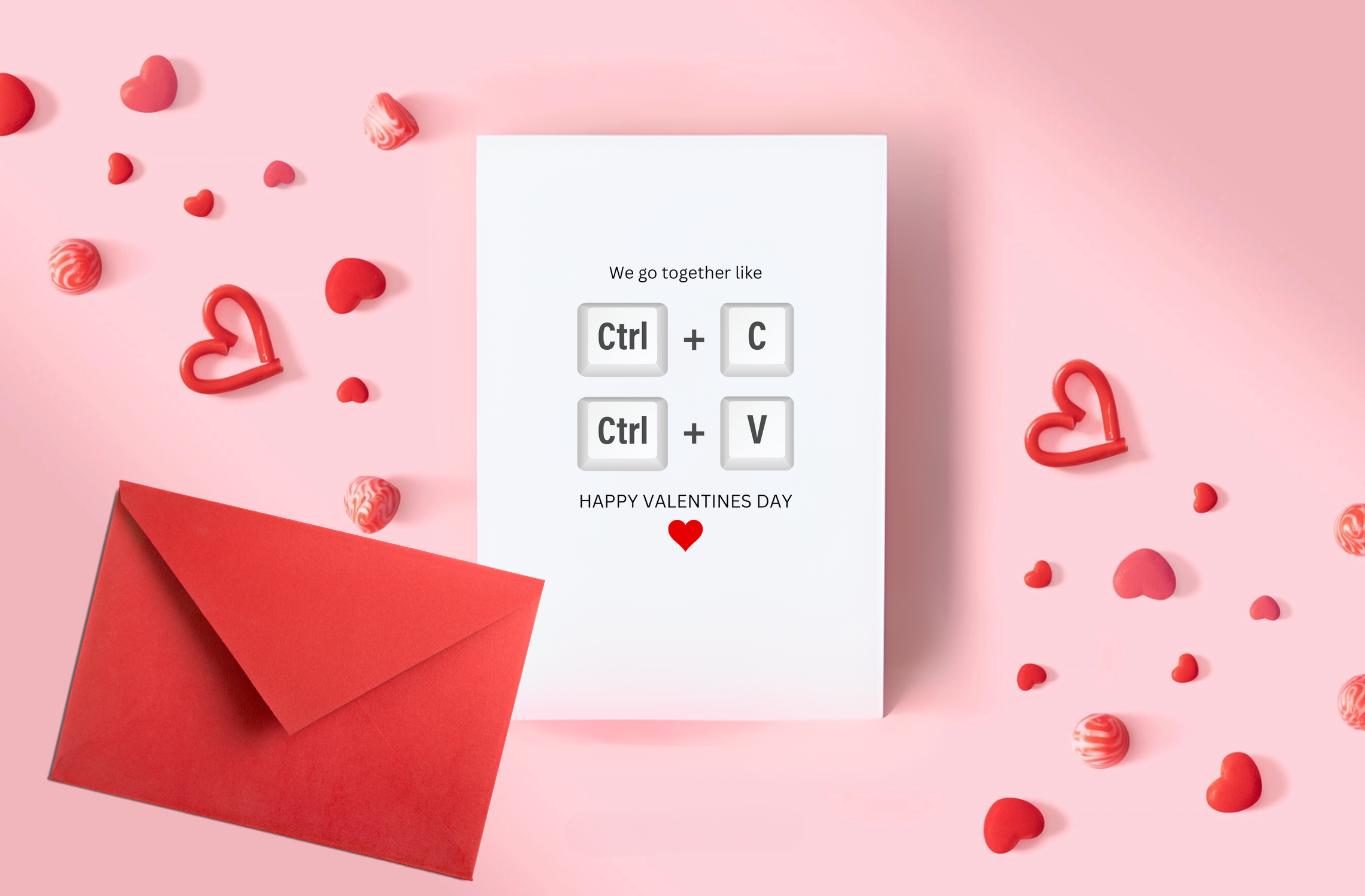 Funny Computer Nerd Valentine’s Day Card | Printable Techie Valentine ...