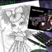Minikin Toni Grayscale - Instant Download - Coloring Page - Rockabilly ...