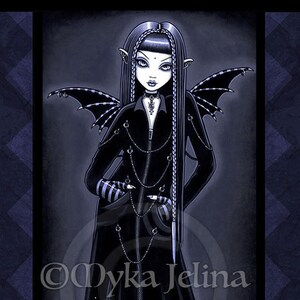 Mina Gothic Blue Vampire Fairy Canvas ACEO Ltd Edition - Etsy