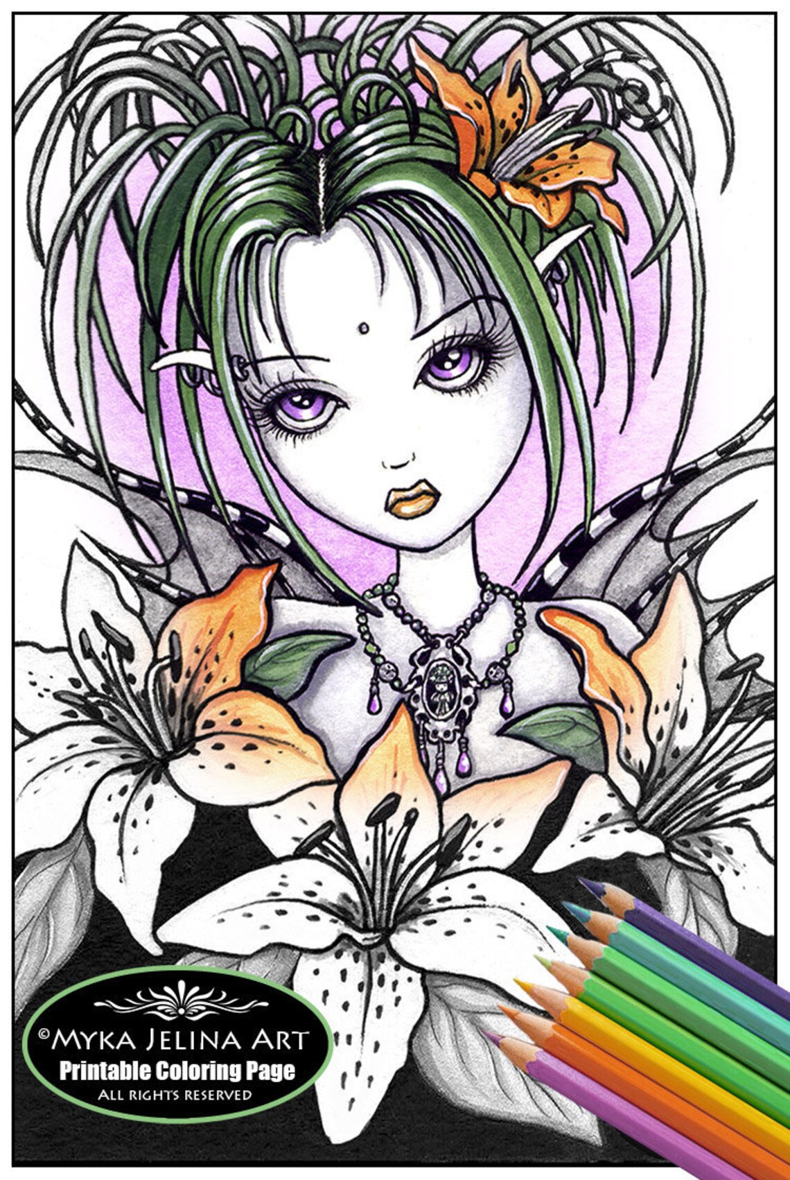 Ayla Grayscale Digital Download Coloring Page Flower | Etsy