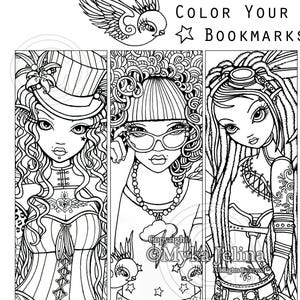 Bookmark Coloring Page Line Art Set #1 Digital Download Myka Jelina ...