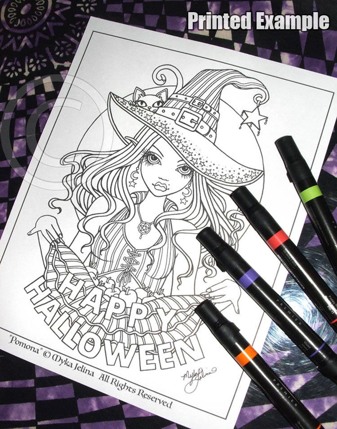 Pomona Digital Download Coloring Page Line Art Myka Jelina Art Samhain ...