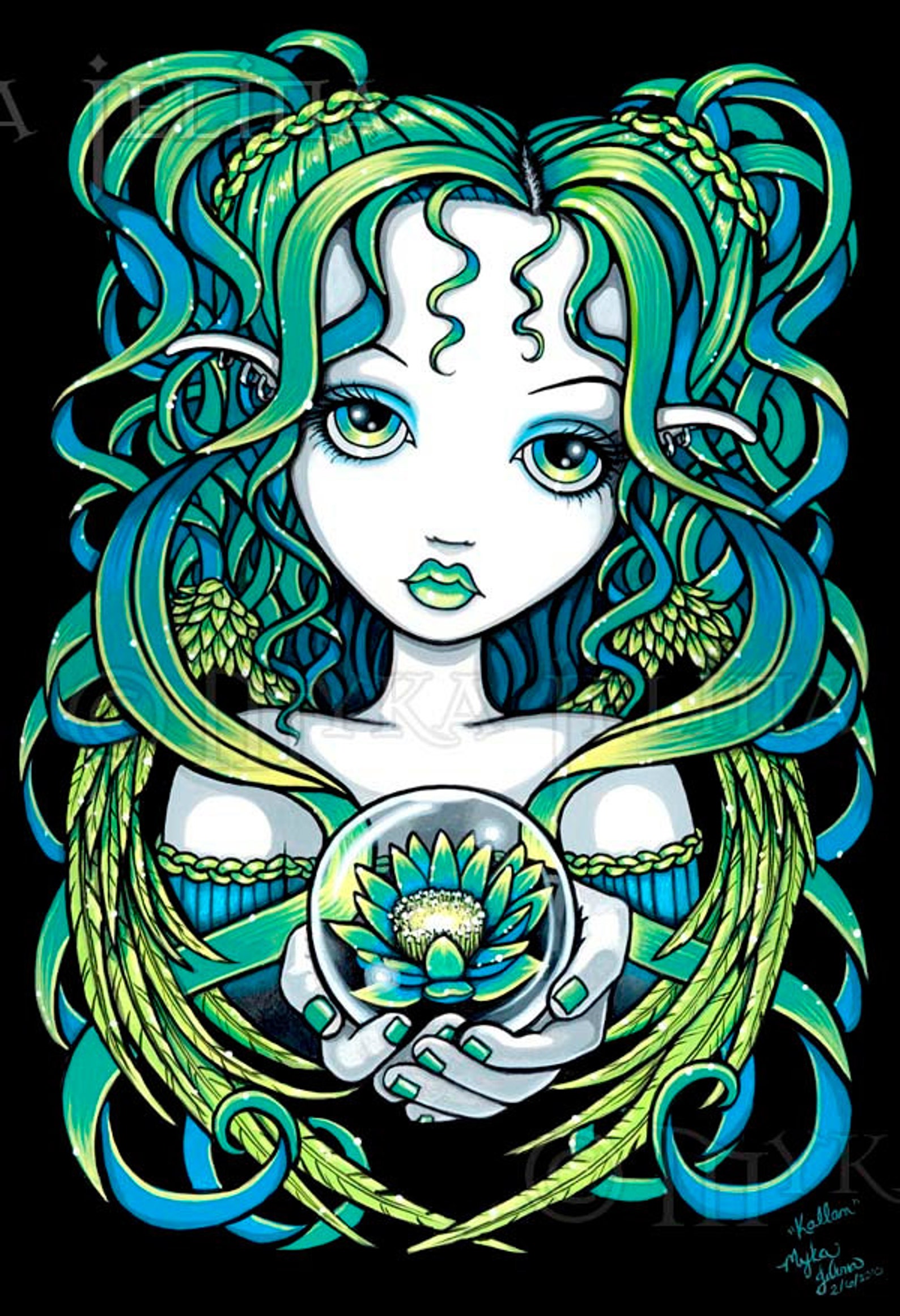 Kallan Lotus Angel Digital Download Coloring Page Line Art Myka Jelina ...