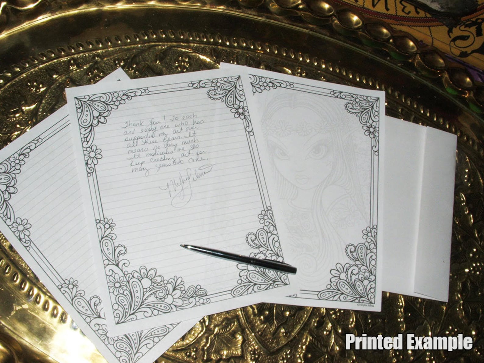 Printable Stationary - Digital Download - Coloring - Letter Writing ...