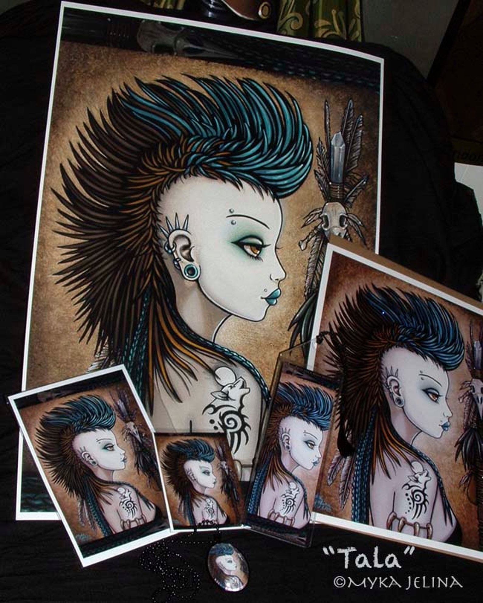 Tribal Warrior Mohawk Wolf Tattoo Shapeshifter Tala BOOKMARK - Etsy