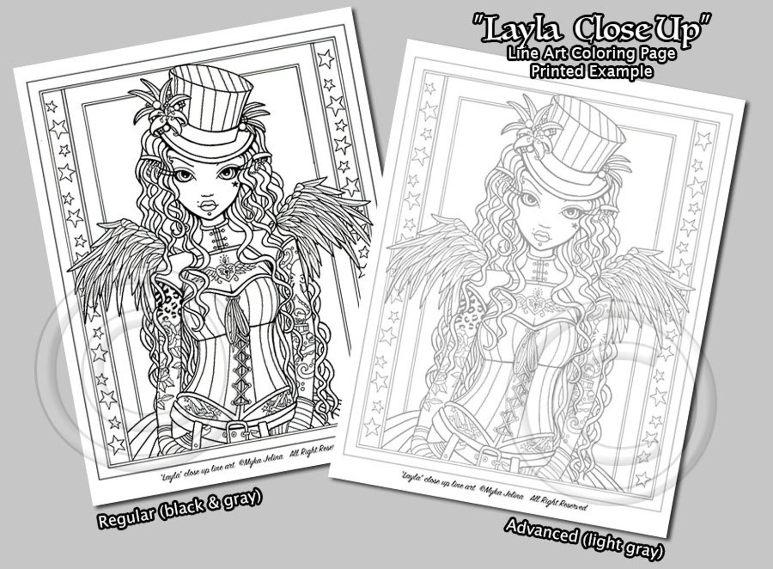 Layla Close up Line Art Instant Download Coloring Page Myka - Etsy