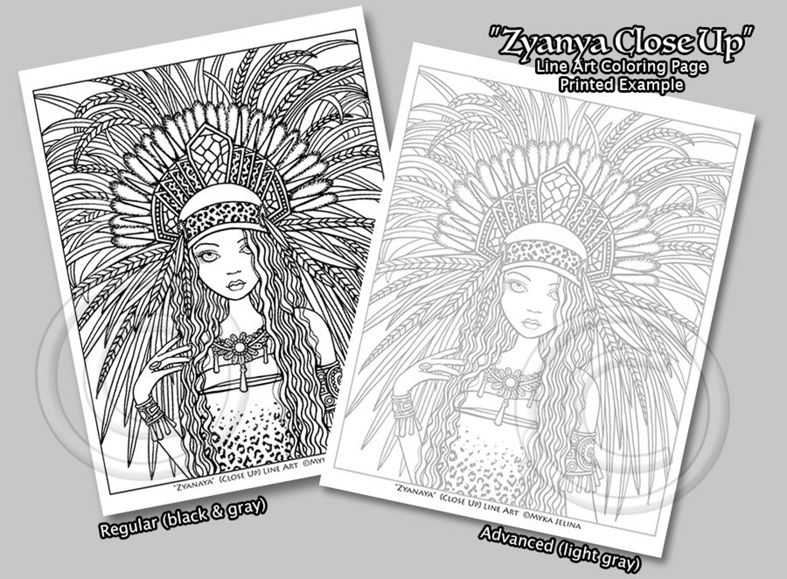 Zyanya Line Art Close up Digital Download Coloring Page | Etsy