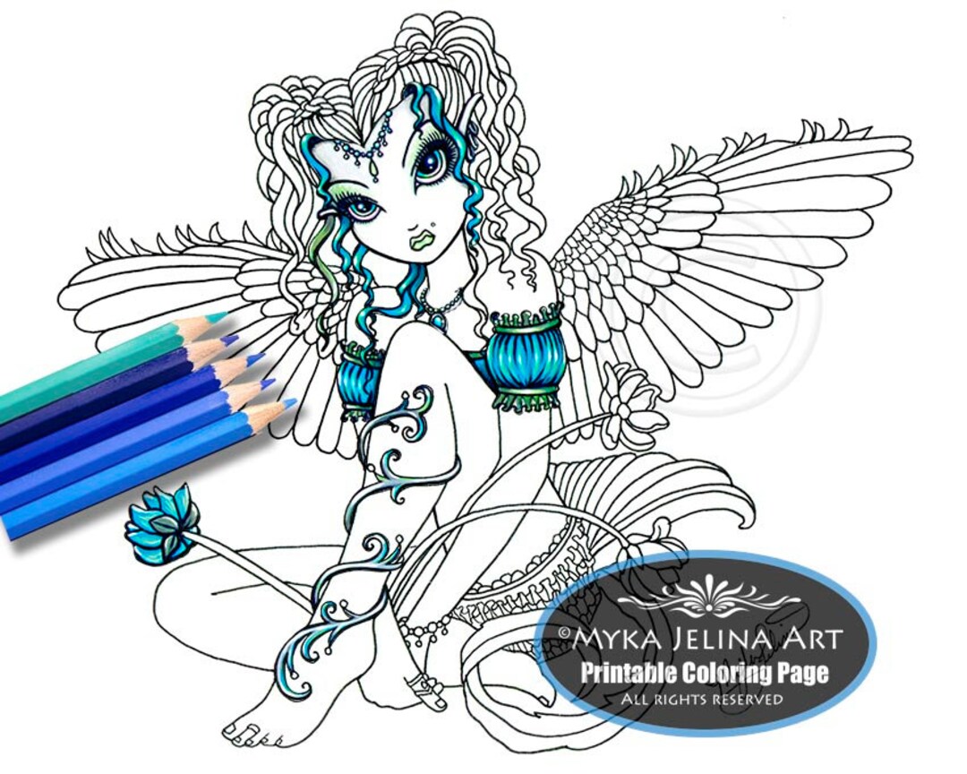 Alexis - Coloring Page - Fairy Art - Digital Download - Line Art ...