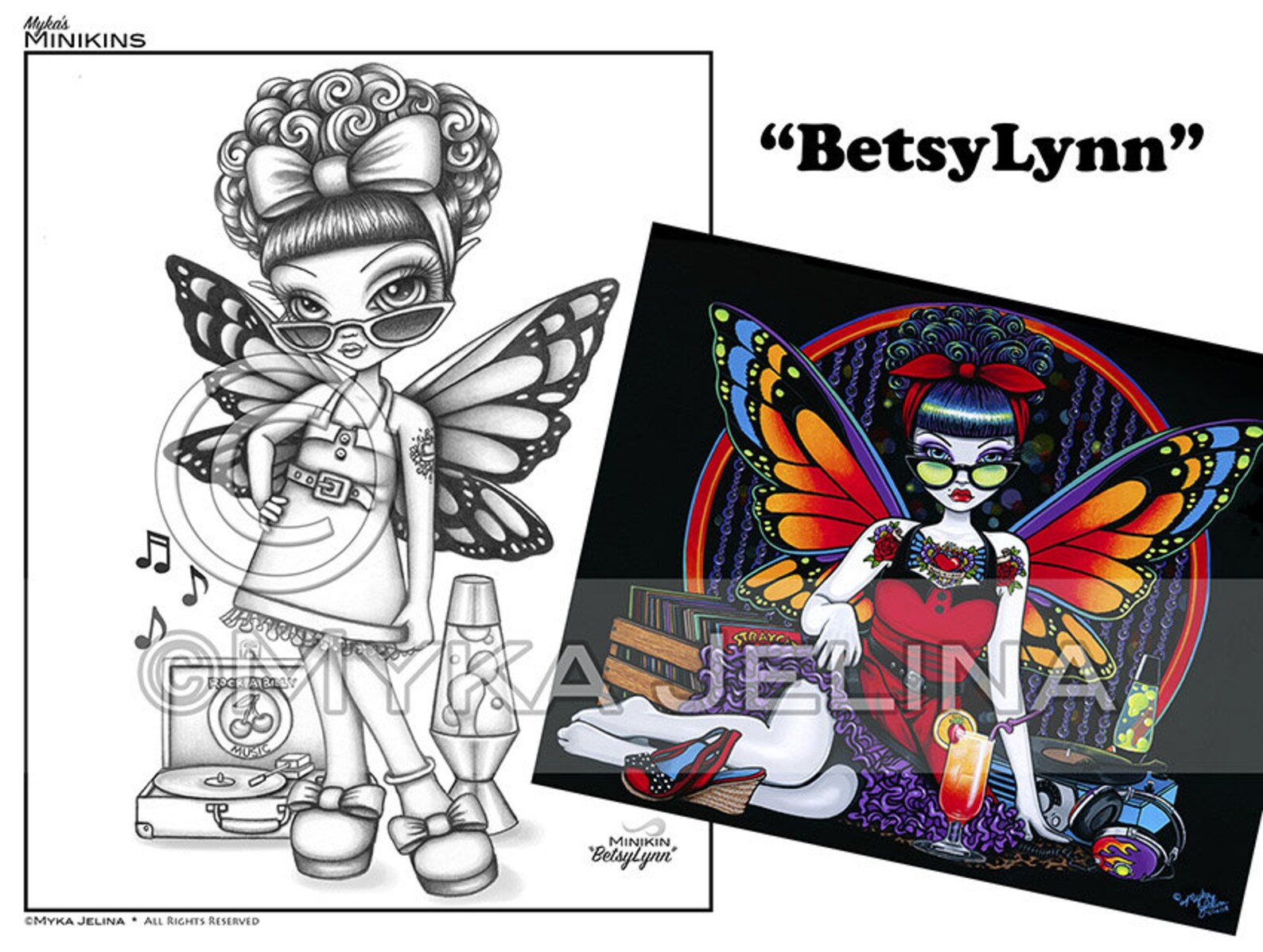 Set 1 Mykas Minikins Grayscale Premium Loose Leaf Coloring | Etsy