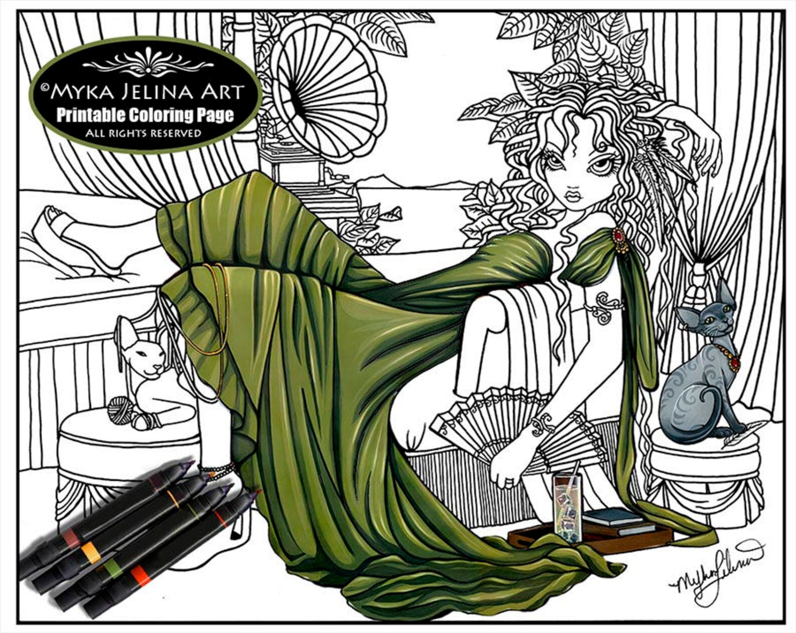 Serena Bohemian Girl Fantasy Art Digital Download | Etsy