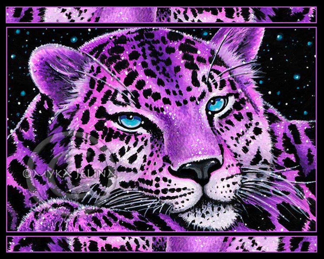 Sitara Signed Prints Celestial Pink Leopard Wild Cat - Etsy