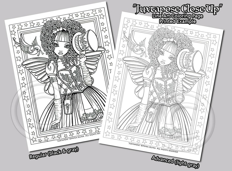 Single Coloring Page juxtapose Close Up Digital - Etsy Canada