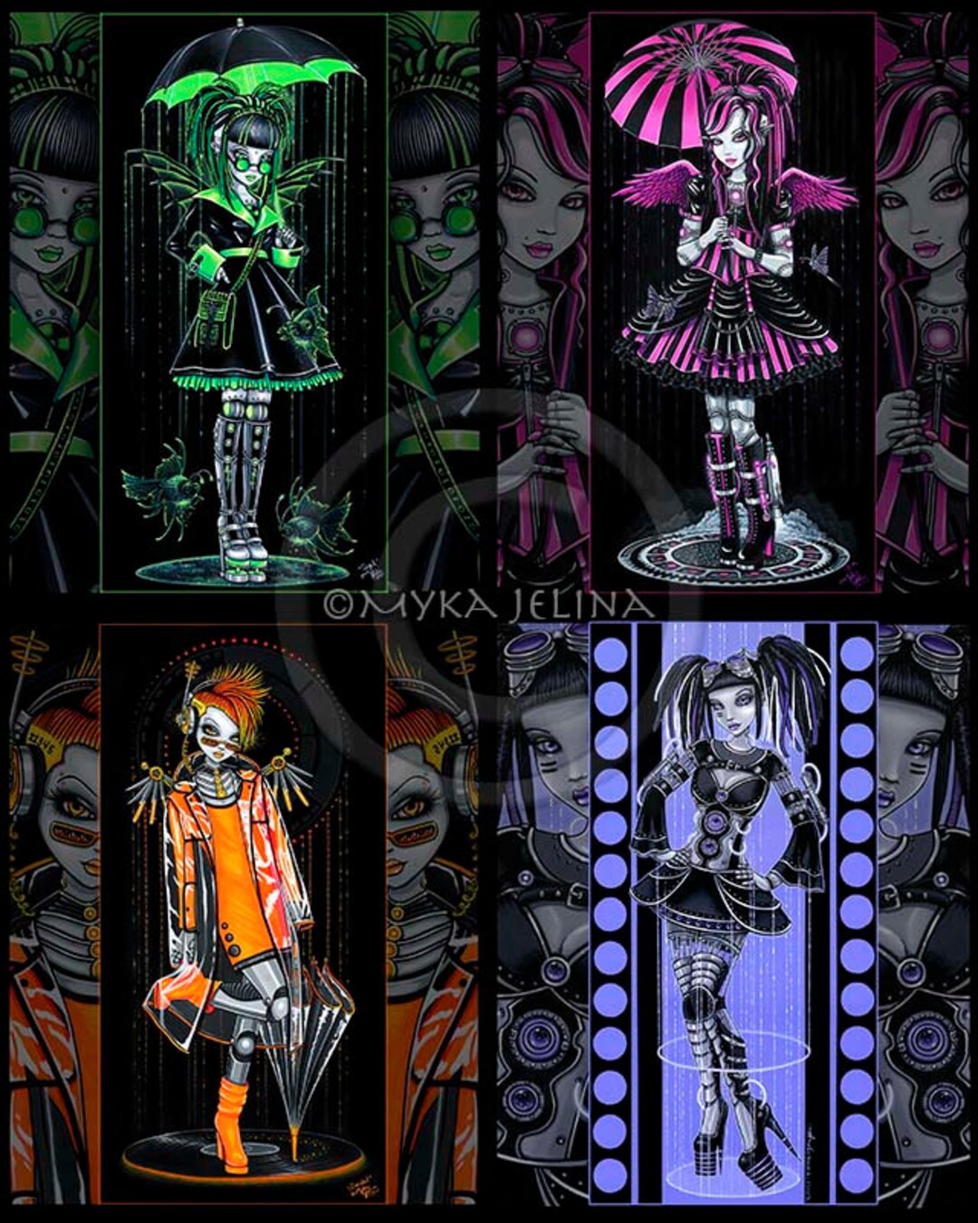 Rayn Drop Cyberpunk Robot Android Fairies Set of Four 8x10 Signed ...
