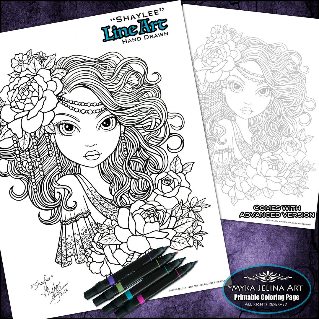 Flower Fairy Coloring Page: Shaylee Line Art (digital Download) - Etsy
