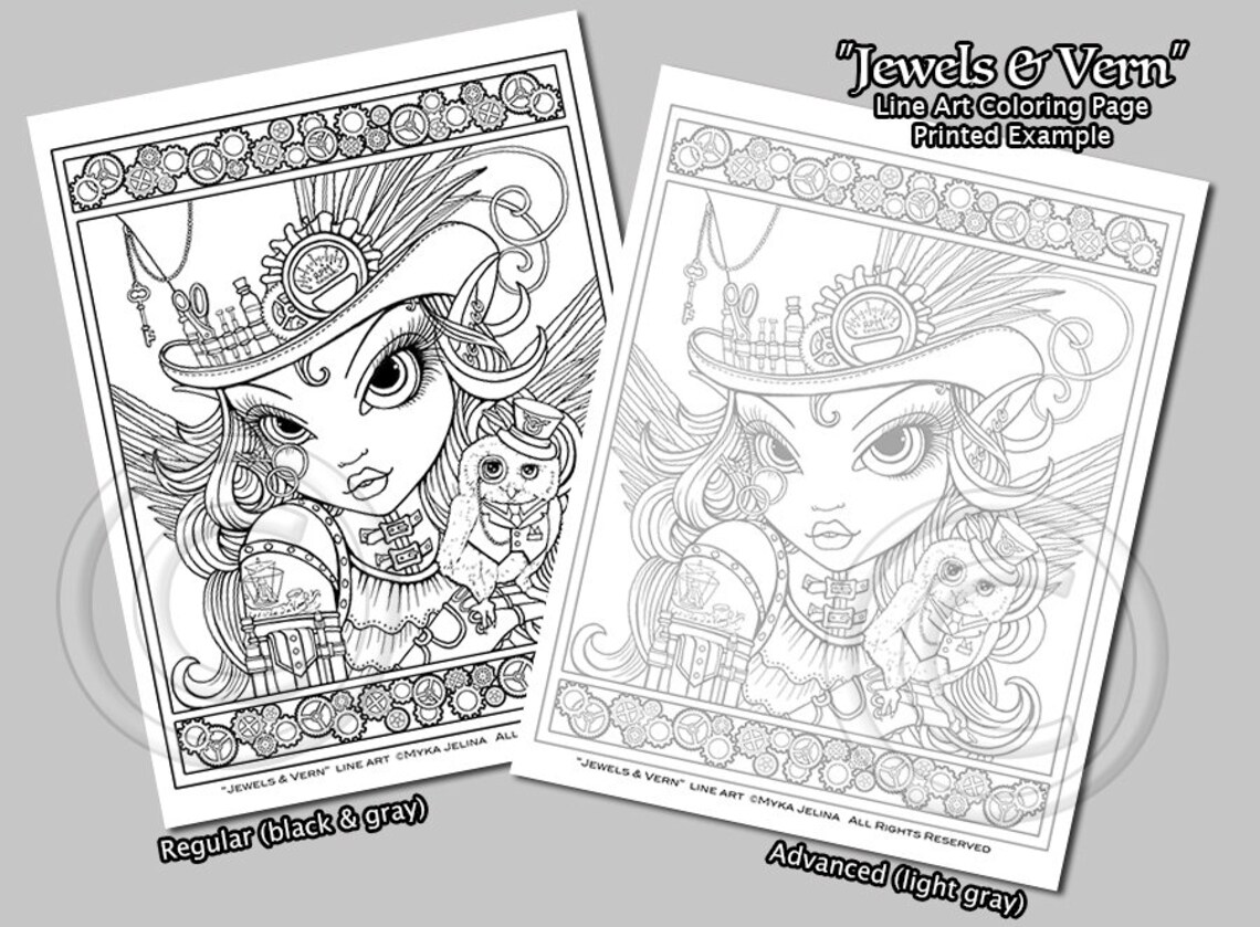 Jewels & Vern Line Art Digital Download Single Coloring Page | Etsy