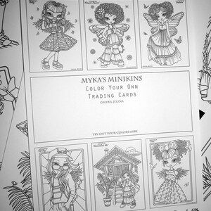 Set 3 - Mykas Minikins Line Art - Premium Loose Leaf Coloring Pages ...