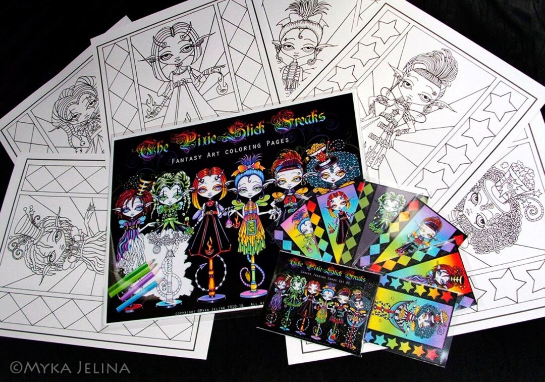Fairy Art Coloring Pages: Circus Pixies, Set 5 (6 Pages) - Etsy