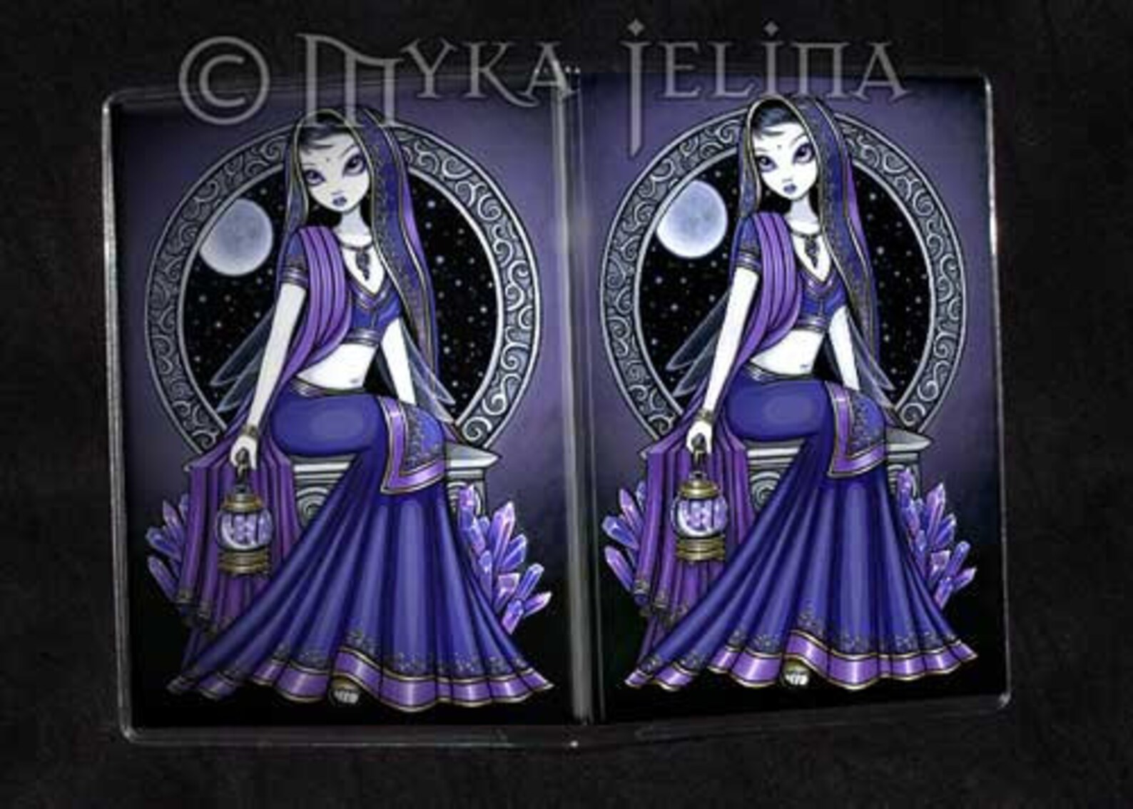 Kami Purple Crystal Belly Dancer Moon Fairy ID Card Holder - Etsy