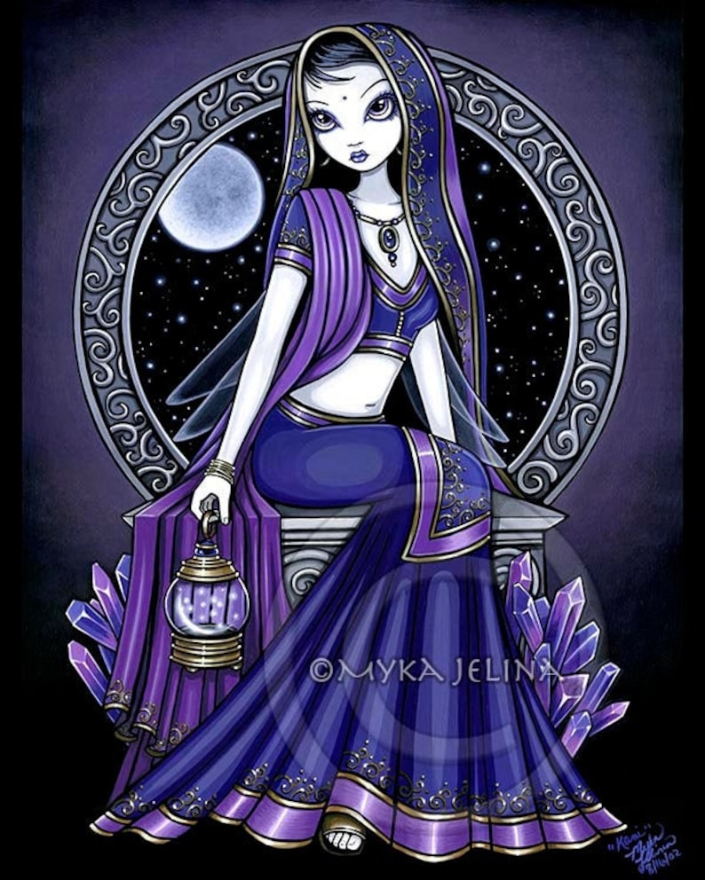Kami Signed Prints Purple Sari Starry Night Belly Dancer Fairy - Etsy
