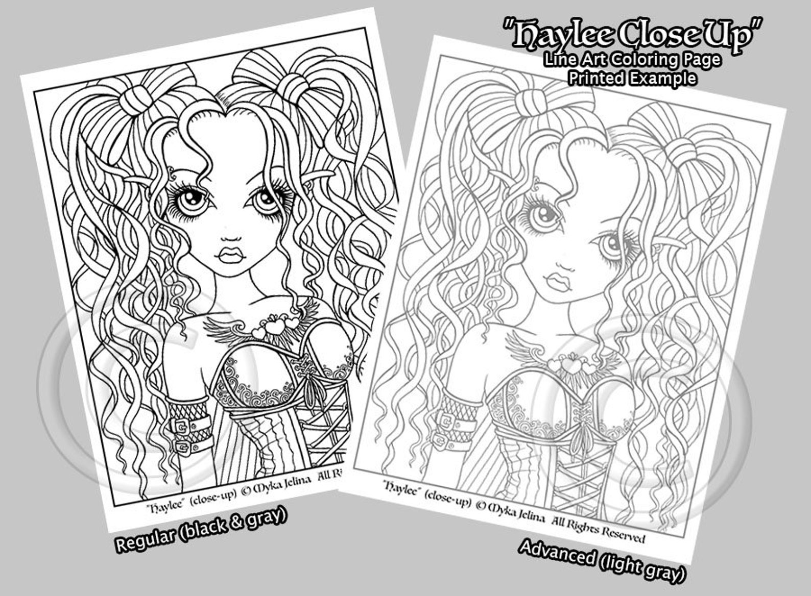 Single Coloring Page Digital Download Line Art haylee | Etsy