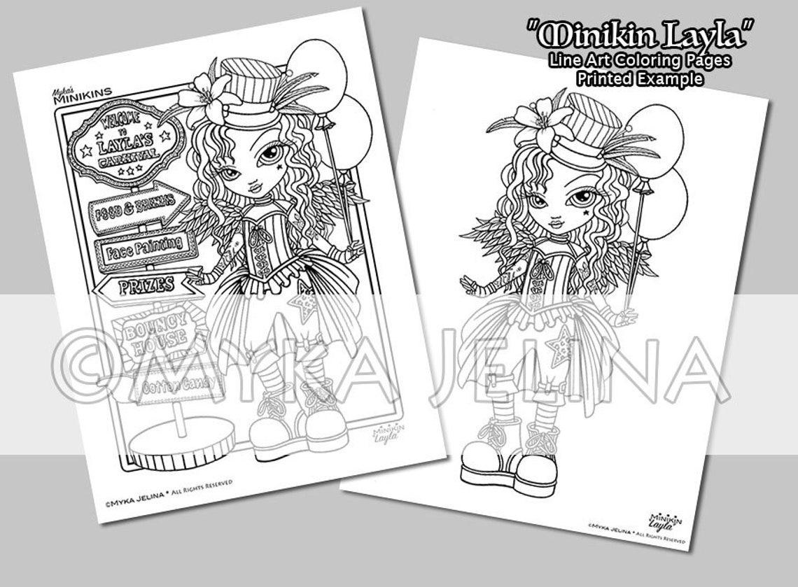 Minikin Layla Line Art Instant Download Coloring Page - Etsy Ireland