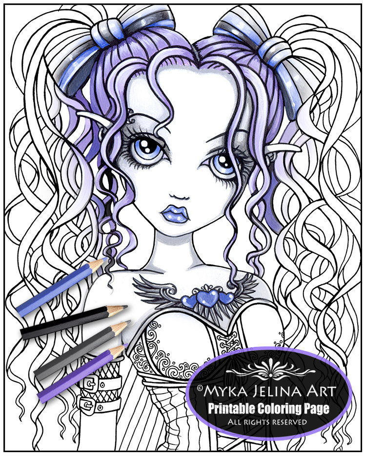 Single Coloring Page Digital Download Line Art Haylee | Etsy