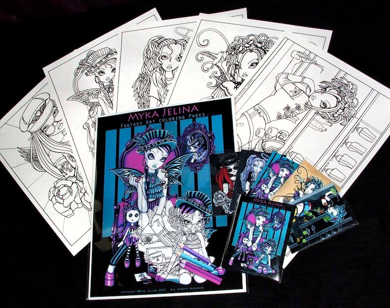 Set 2 Printed Coloring Pages Adult Coloring 5 Pages - Etsy