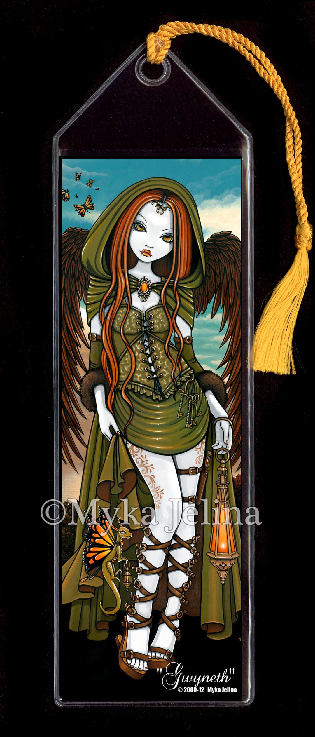 Auburn Hair Angel Fairy Dragon Huntress Green Fantasy Art BOOKMARK - Etsy