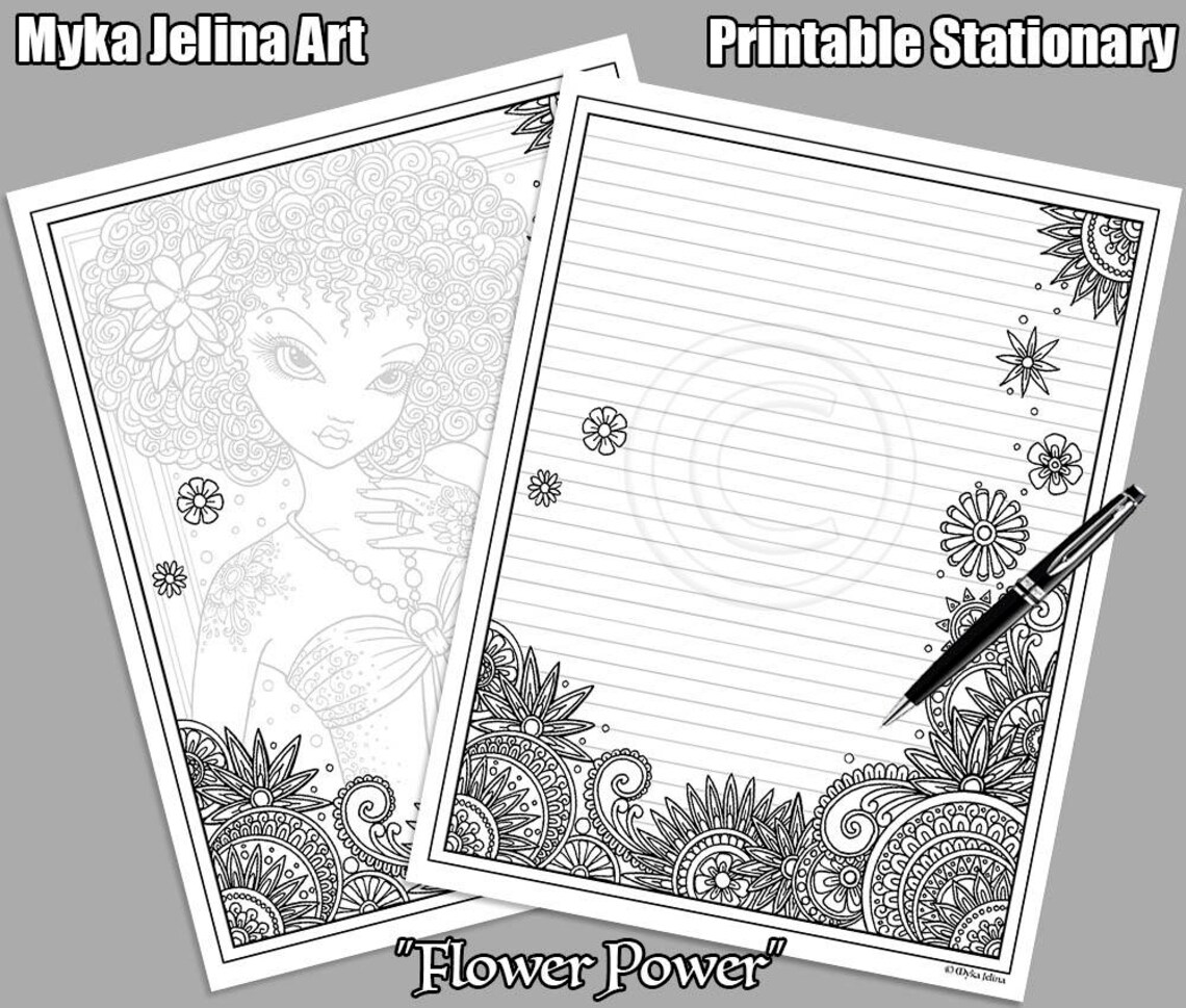 Printable Stationary Digital Download Coloring Letter - Etsy