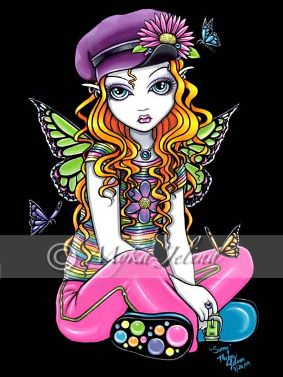 Sunny Candy Rainbow Butterfly Fairy Signed PRINTS - Etsy