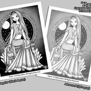 Kami - Grayscale - Digital Download - Coloring Page - Fairy - Myka ...