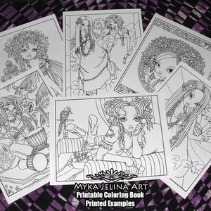 Set 4 - Printable Coloring Book - Hippie Fairy Coloring Pages - Myka ...