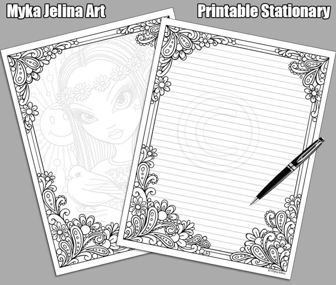 Printable Stationary Digital Download Coloring Letter | Etsy