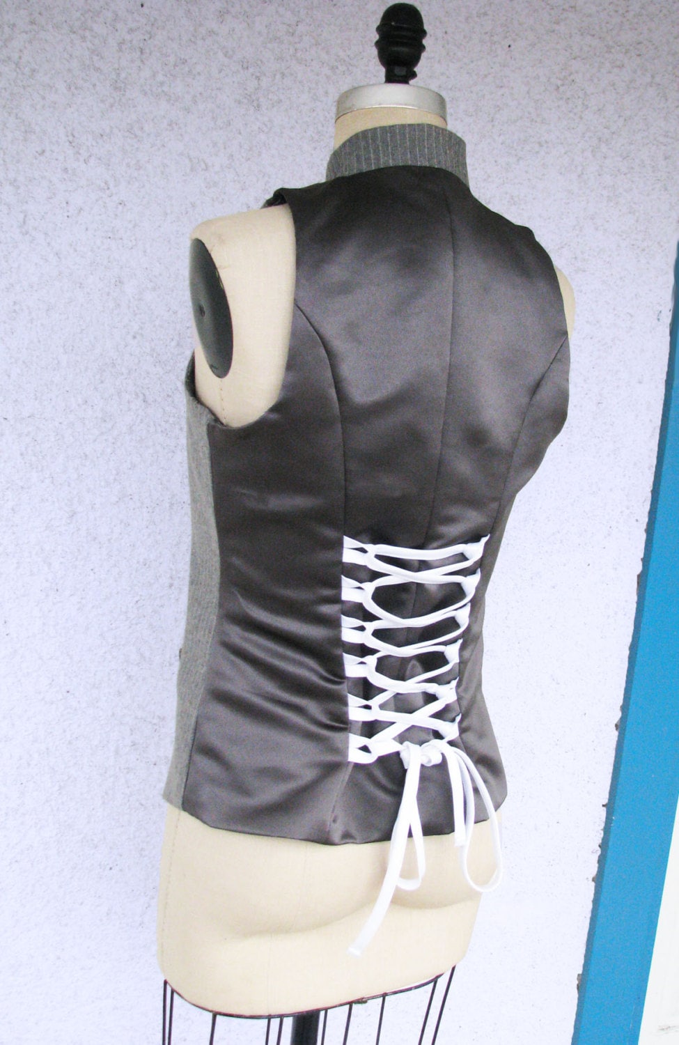 Custom Keyhole Neck Vest With Corset Back - Etsy