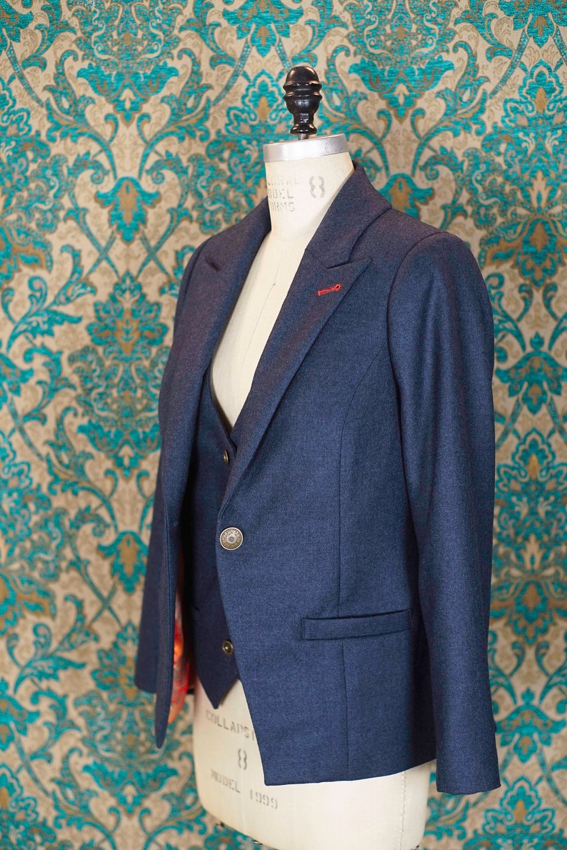 French Blue 3pc Flannel Suit----custom Made for Women - Etsy
