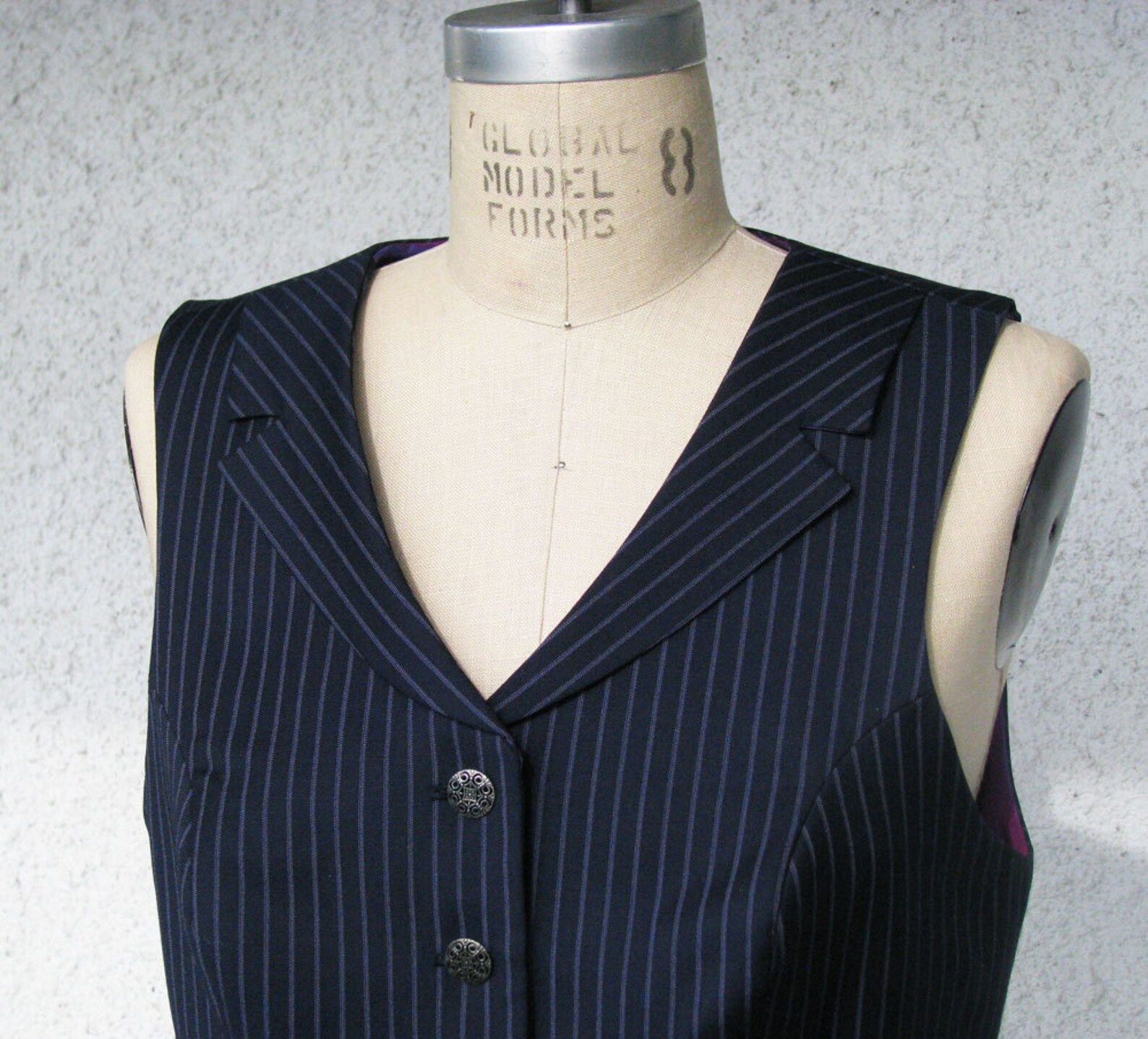 Superfine Pinstripe Vest--custom Made - Etsy