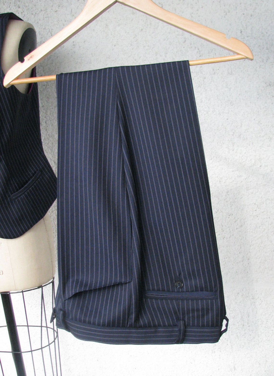 Superfine Pinstripe Vest--custom Made - Etsy