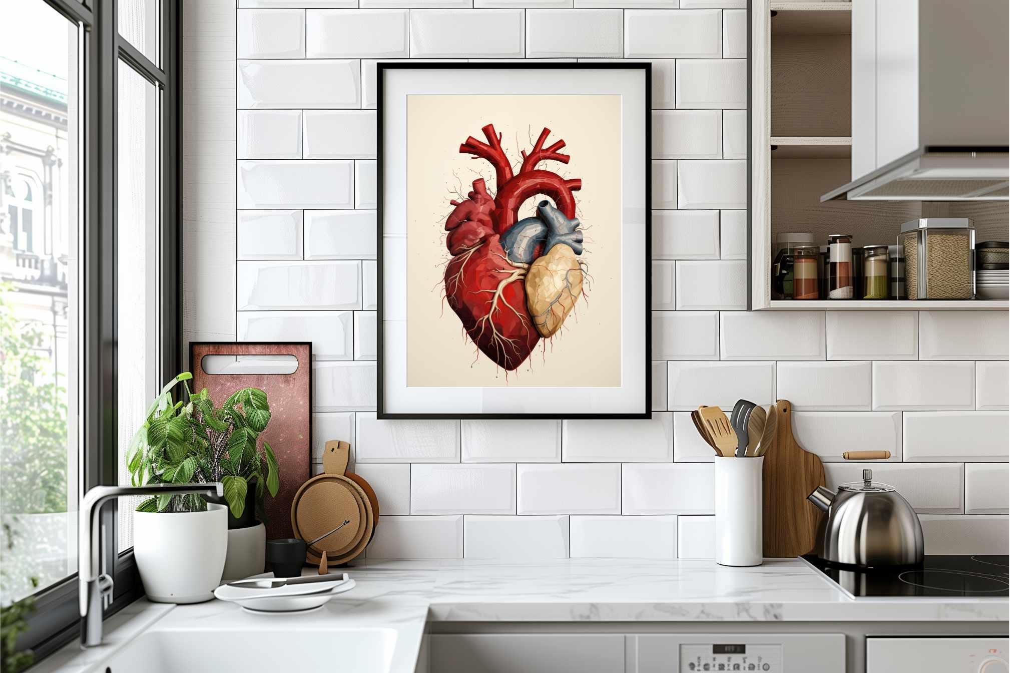 Abstract Human Heart Print: Low-poly Anatomical Art (digital Download ...