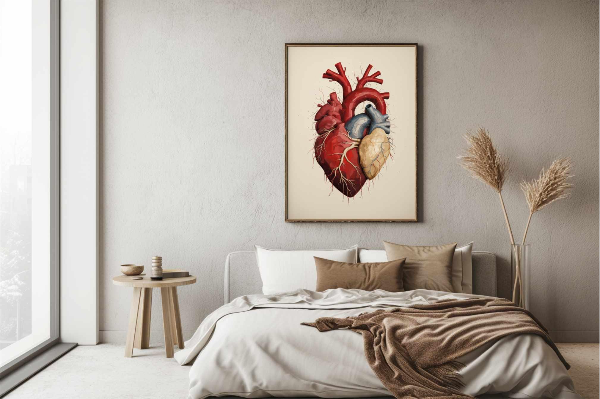 Abstract Human Heart Print: Low-poly Anatomical Art (digital Download ...